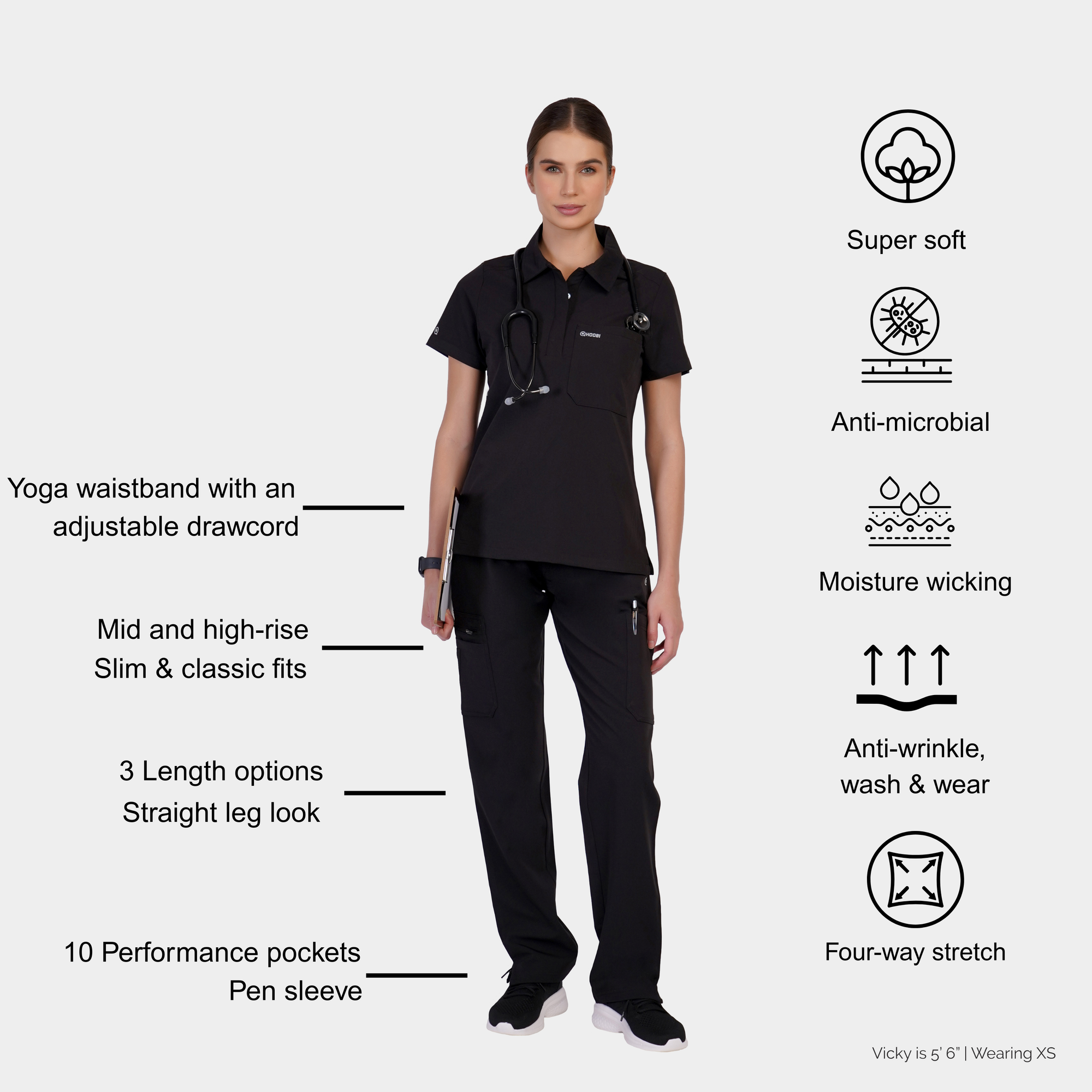 Cassi Performance Scrub Pants™ – Women's Scrub Pants by QHOOBI®