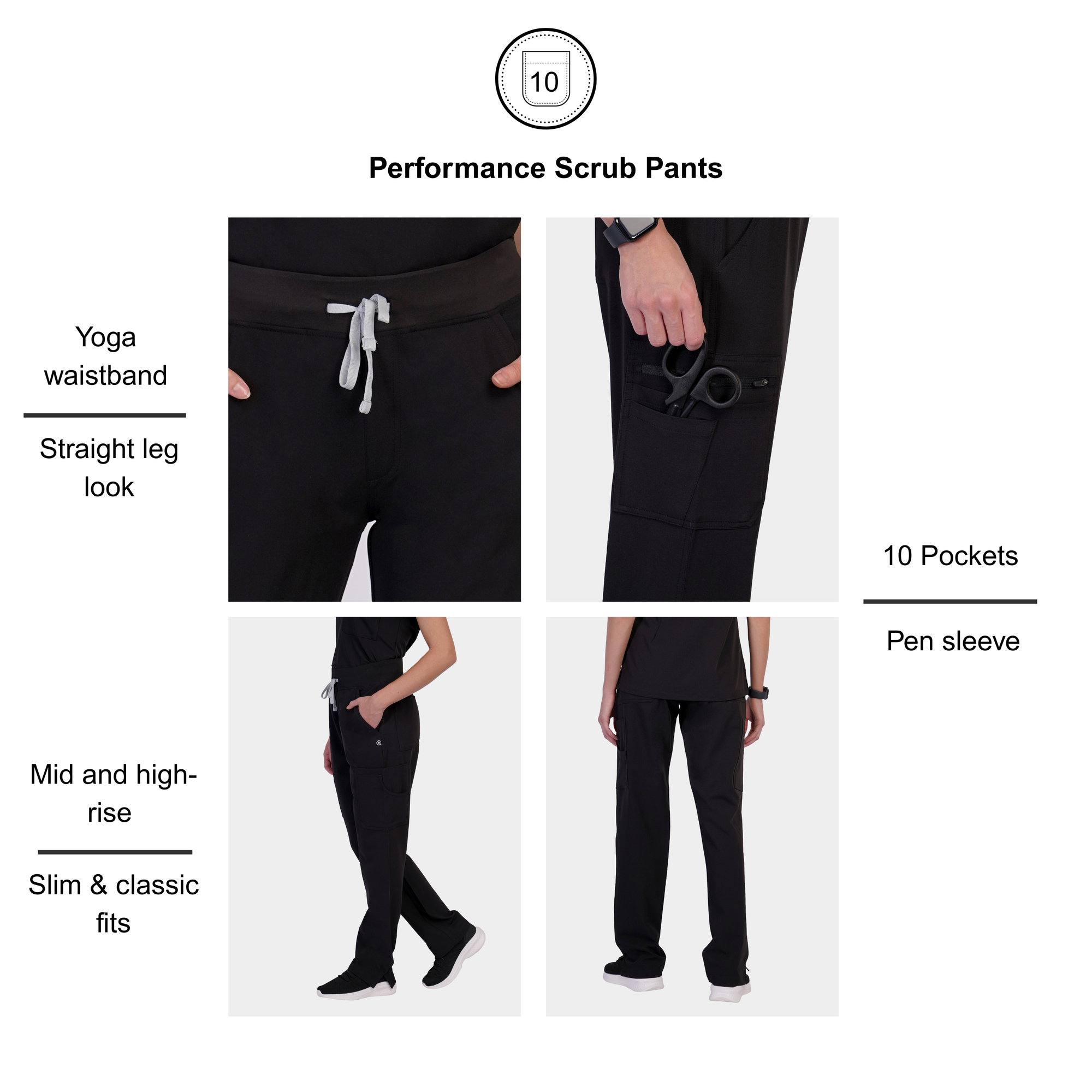 Cassi Performance Scrub Pants™ – Women's Scrub Pants by QHOOBI®