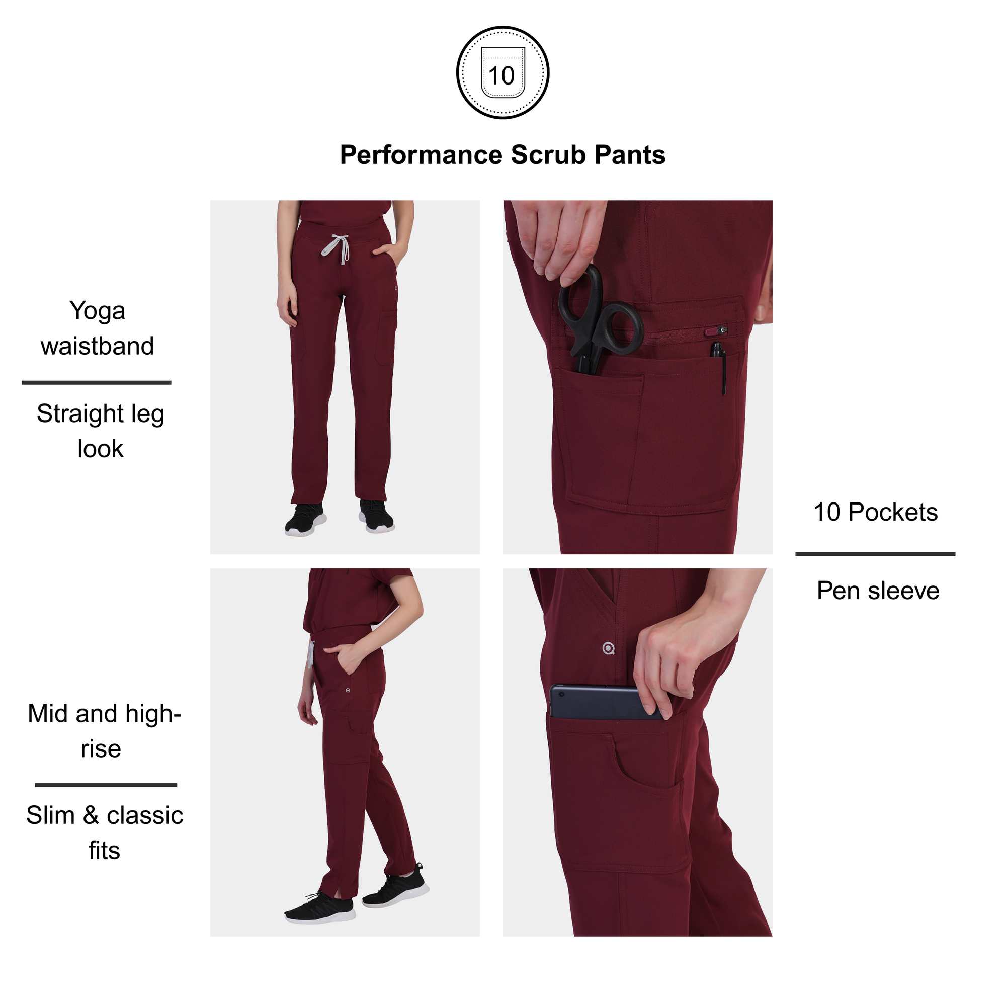 Cassi Performance Scrub Pants™ – Women's Scrub Pants by QHOOBI®