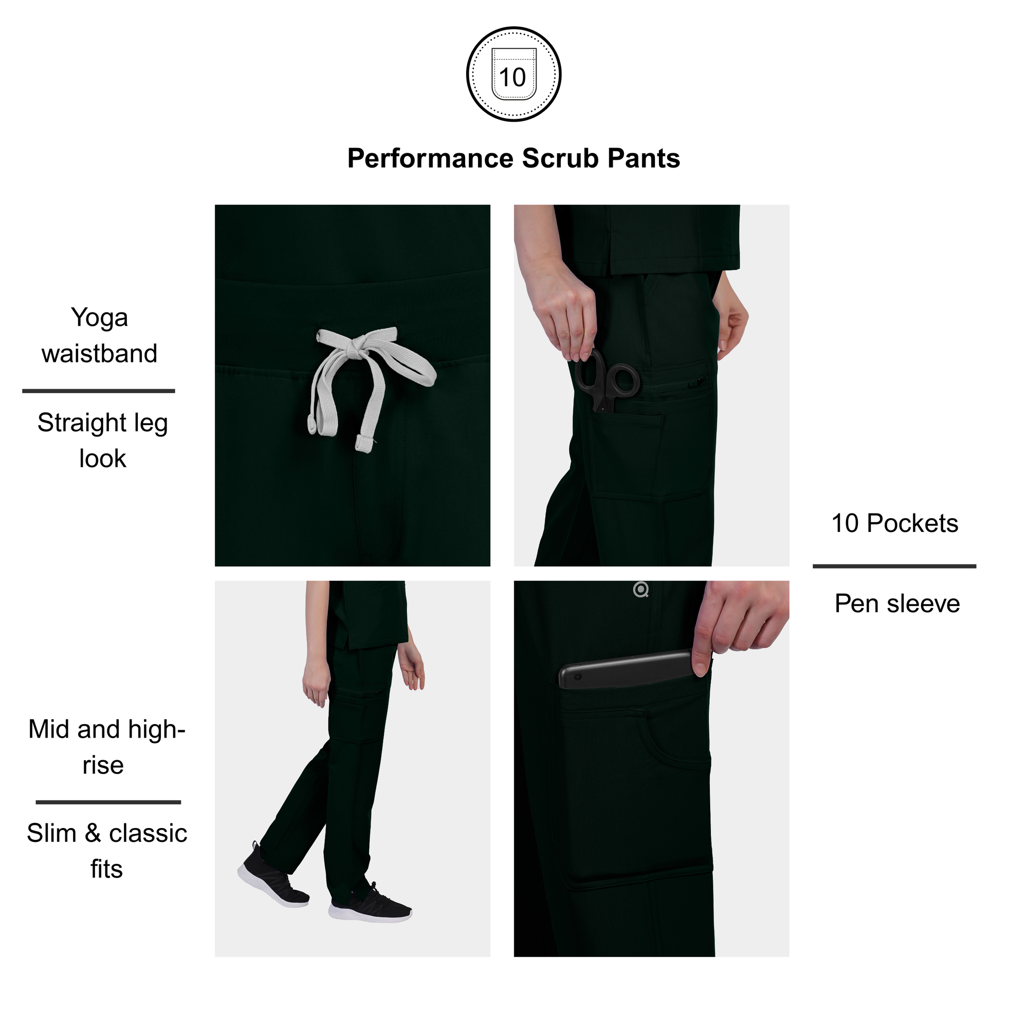 Cassi Performance Scrub Pants™ – Women's Scrub Pants by QHOOBI®