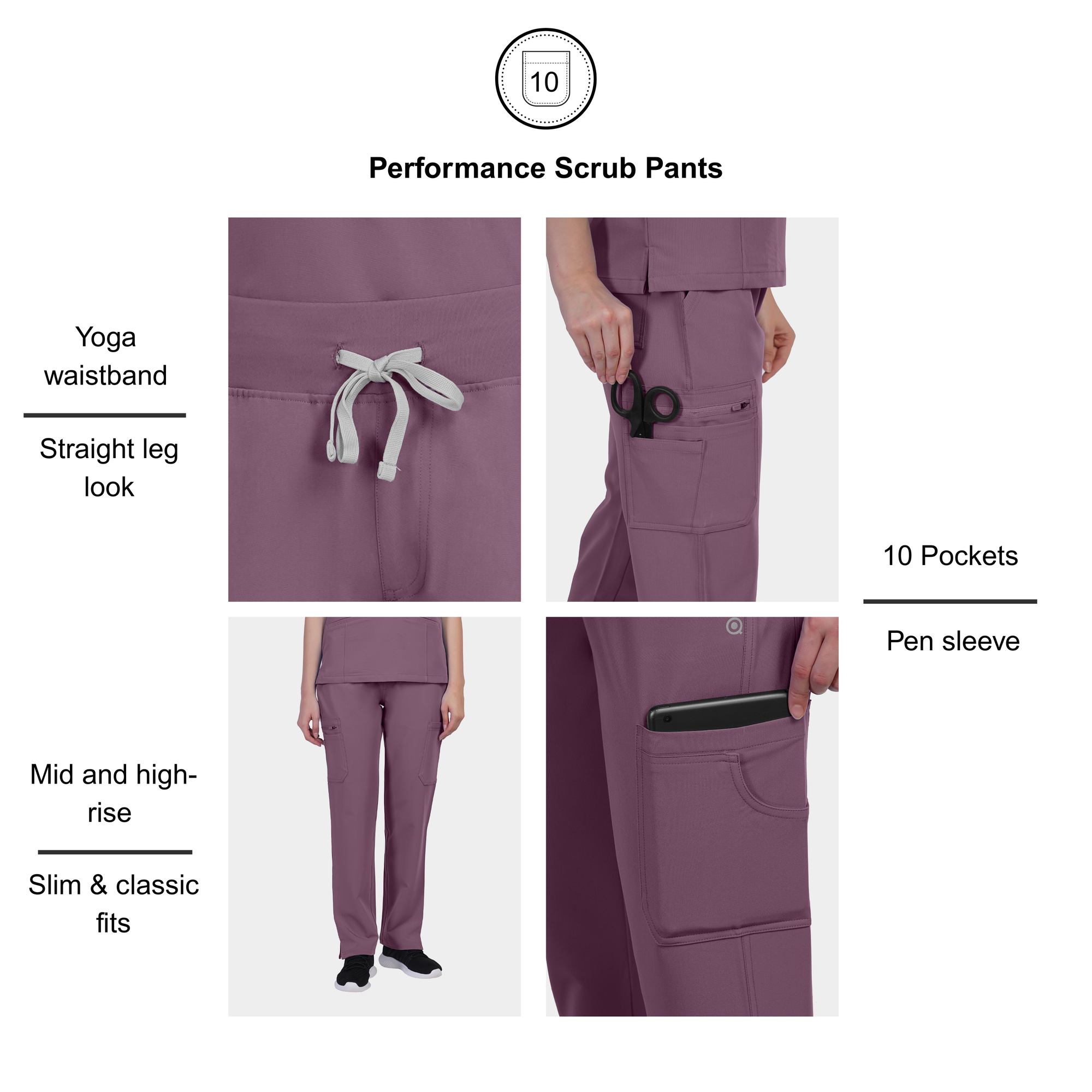 Cassi Performance Scrub Pants™ – Women's Scrub Pants by QHOOBI®