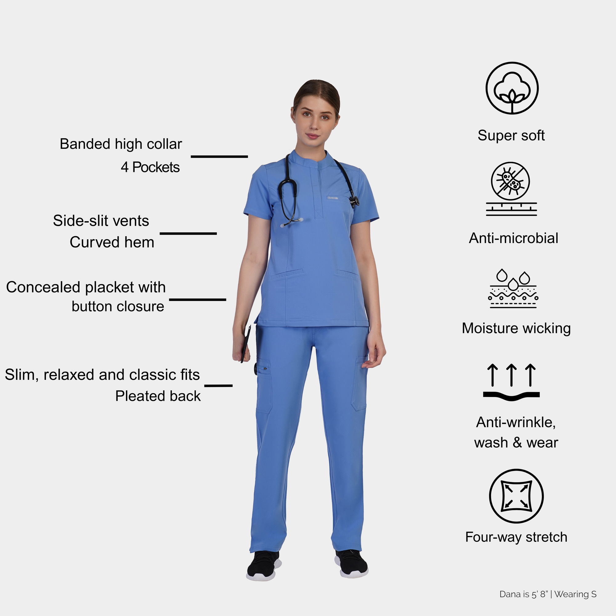 Grace Four-Pocket Scrub Top™ – Women's Medical Scrubs by QHOOBI®